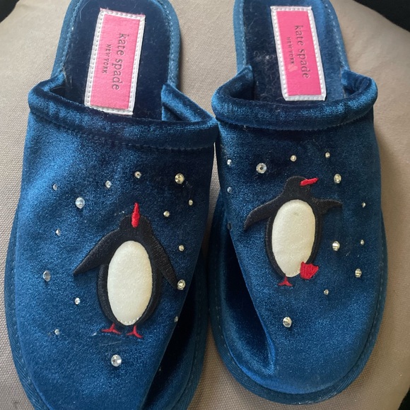 kate spade | Shoes | Kate Spade Blue Penguin Slippers | Poshmark